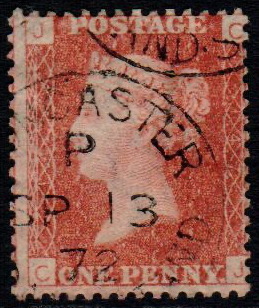 1864-79 1d Rose-red plate 147 lettered CJ (61693)