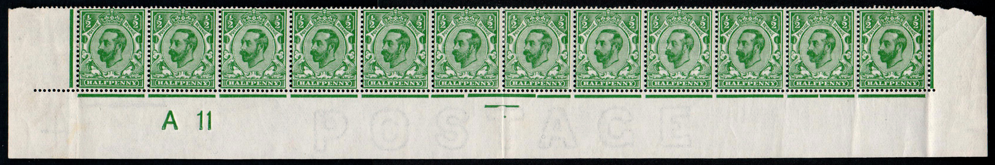 ½d Bright green die 1B crown watermark (63048)