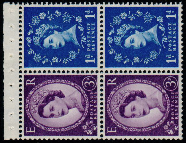 1967 Violet Phosphor (9.5mm) 3d/1d se-tenant crown to right (61830)
