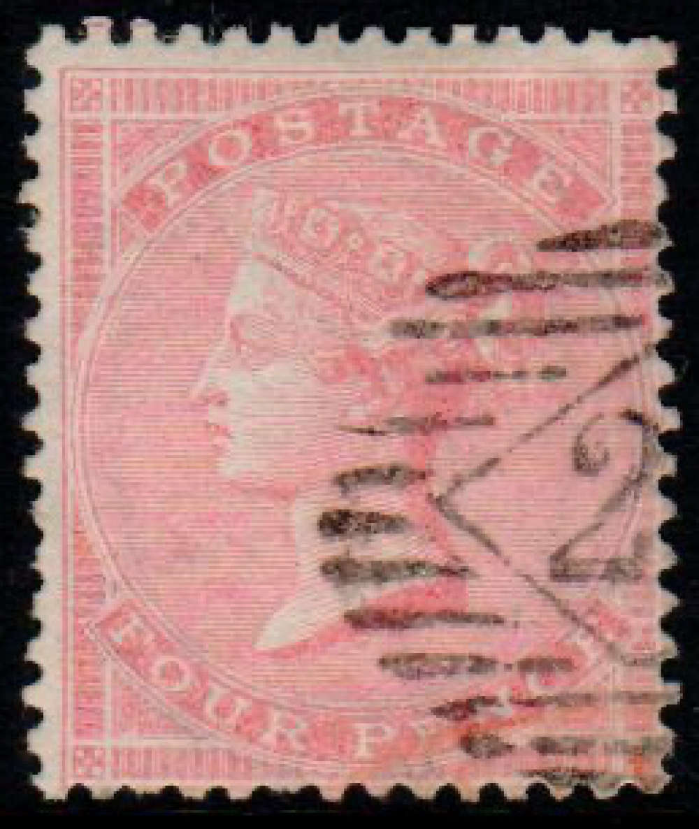 1857 4d Rose garter watermark (59532)