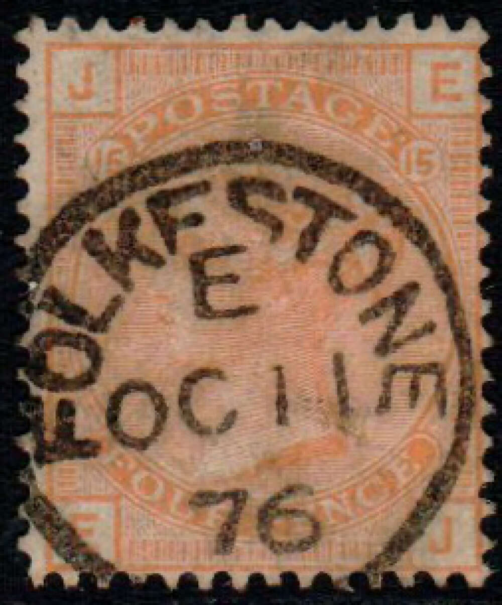 1876 4d Vermilion plate 15 garter watermark lettered EJ (63714)