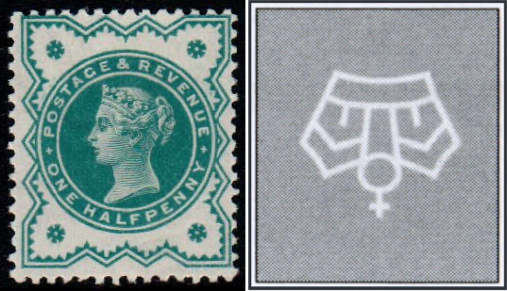 1901 "Jubilee" ½d blue-green WATERMARK INVERTED (63779)