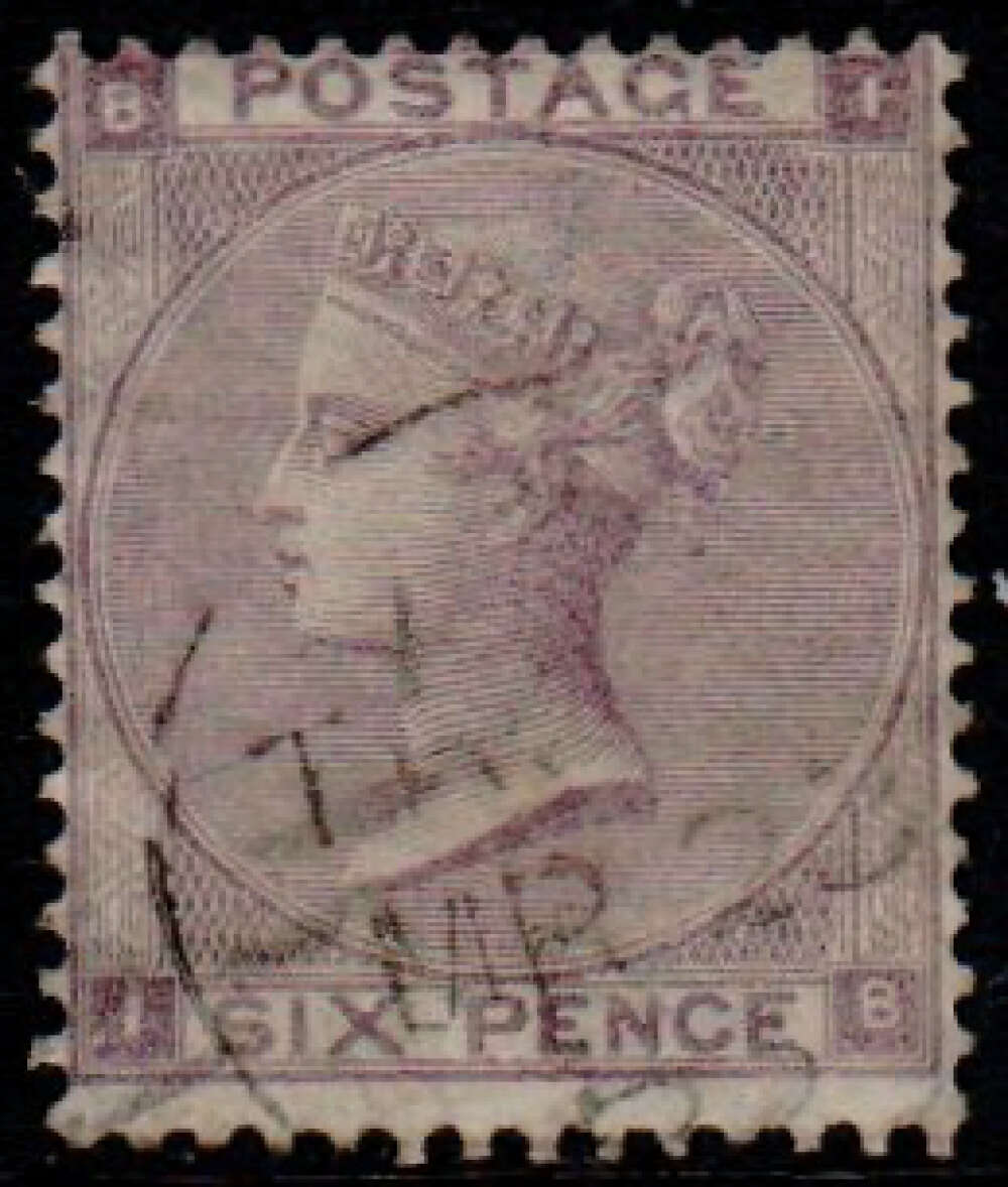 1862 6d Lilac plate 3 garter watermark lettered IB (63815)