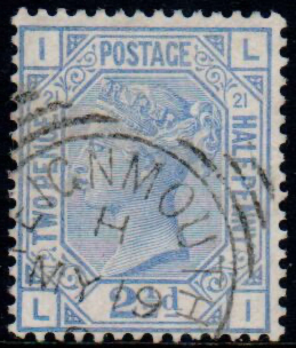 1881 2½d Blue plate 21 crown watermark lettered LI (64619)