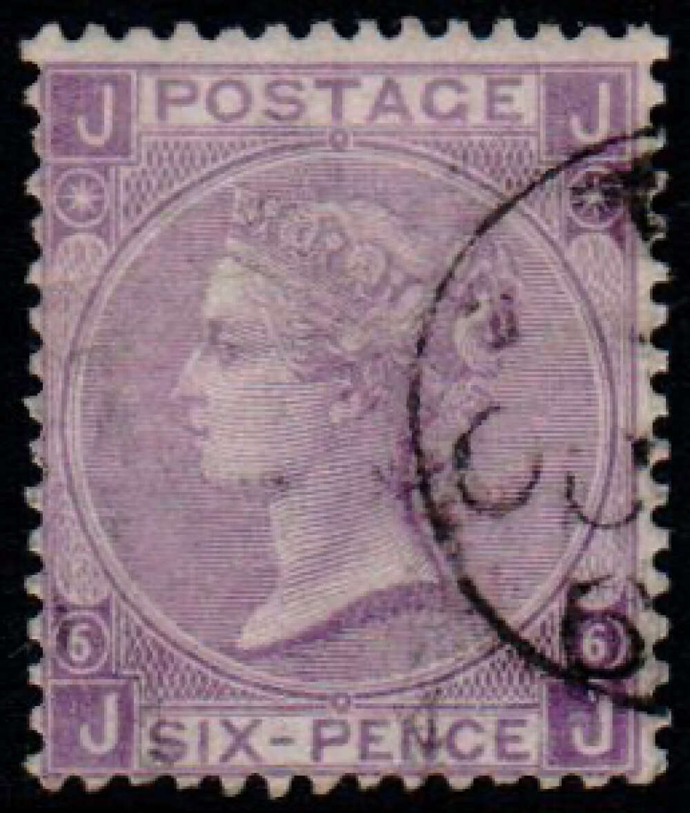 1868 6d Bright violet plate 6 spray watermark lettered JJ (65481)