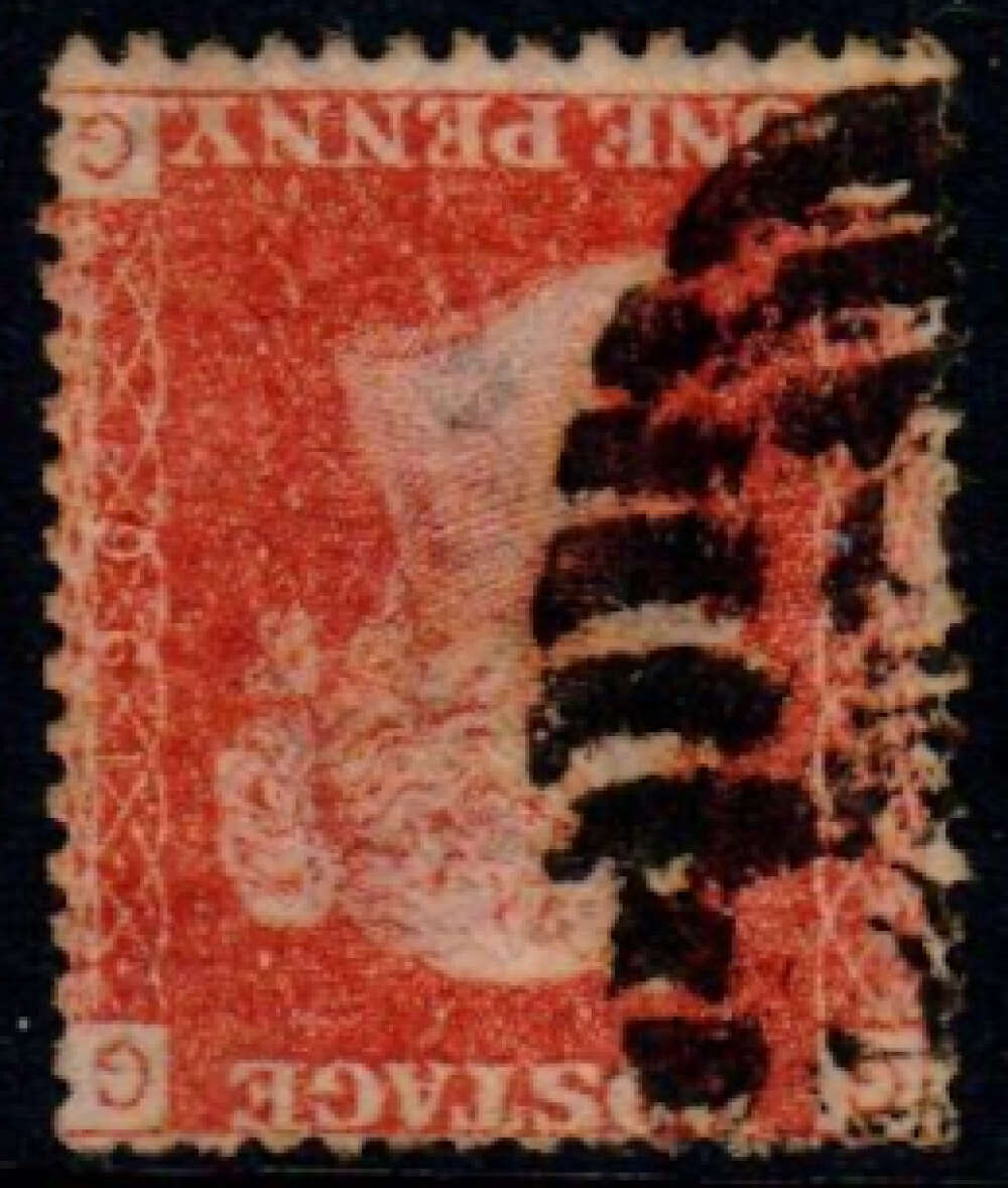 1864-79 1d Rose-red plate 196 WATERMARK INVERTED lettered GG (66742)