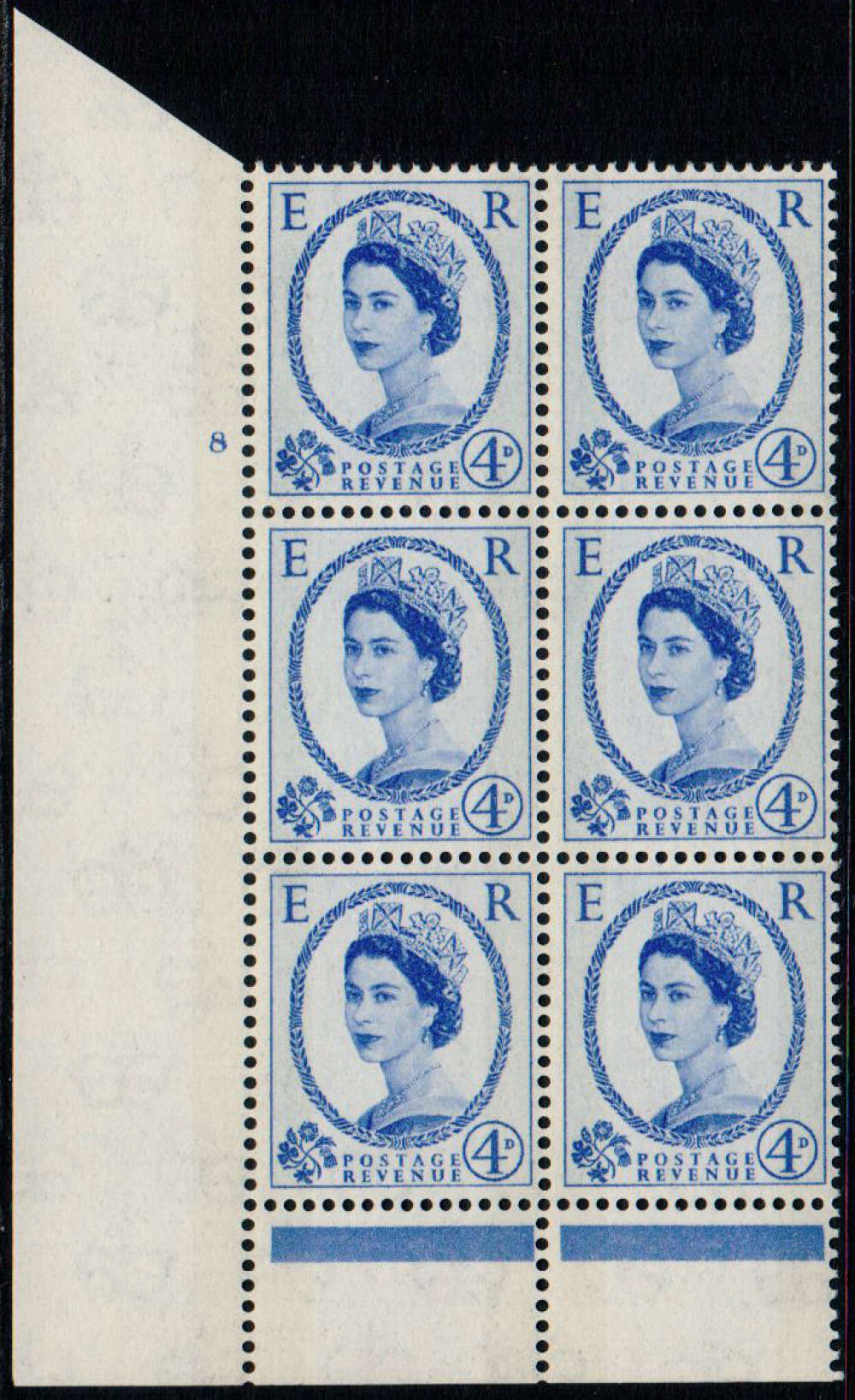 1961 Blue Phosphor 4d ultramarine on cream paper (56308)