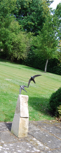 Swift Bronze Garden Feature Installation
